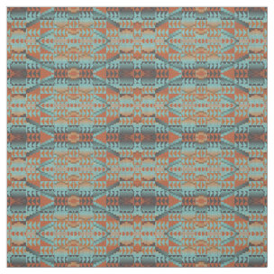 Orange Aztec Pattern Fabric | Zazzle