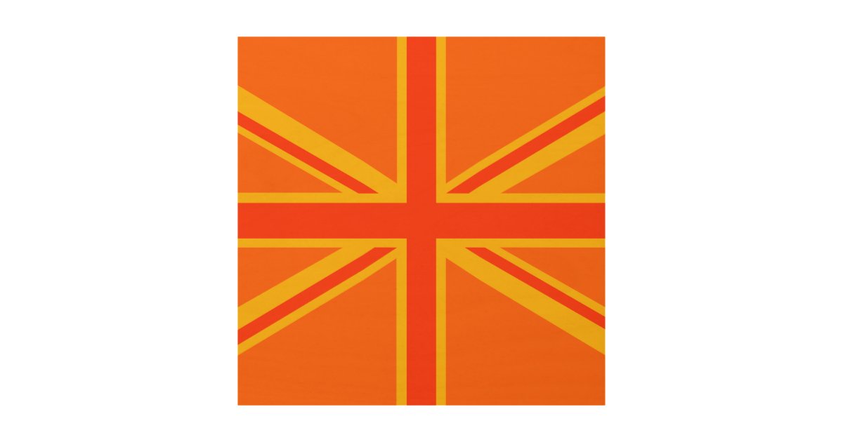 Orange Union Jack British Flag Decor | Zazzle