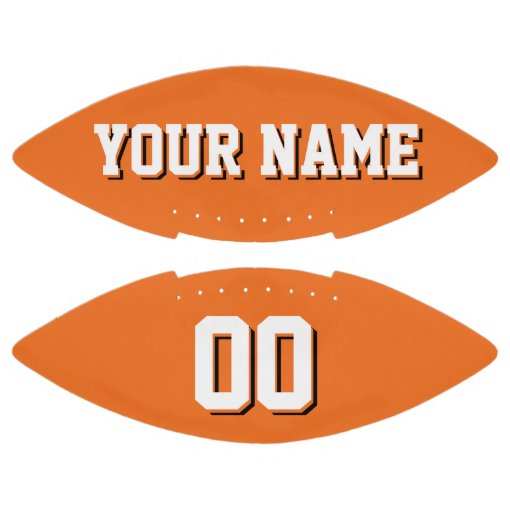 ORANGE WHITE AND BLACK Custom Football | Zazzle