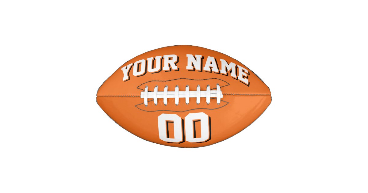 ORANGE WHITE AND BLACK Custom Football | Zazzle