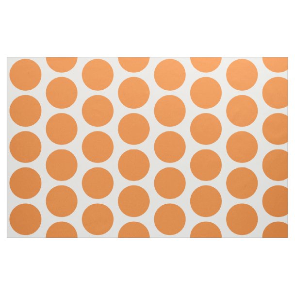 Orange Polka Dots Fabric | Zazzle.com