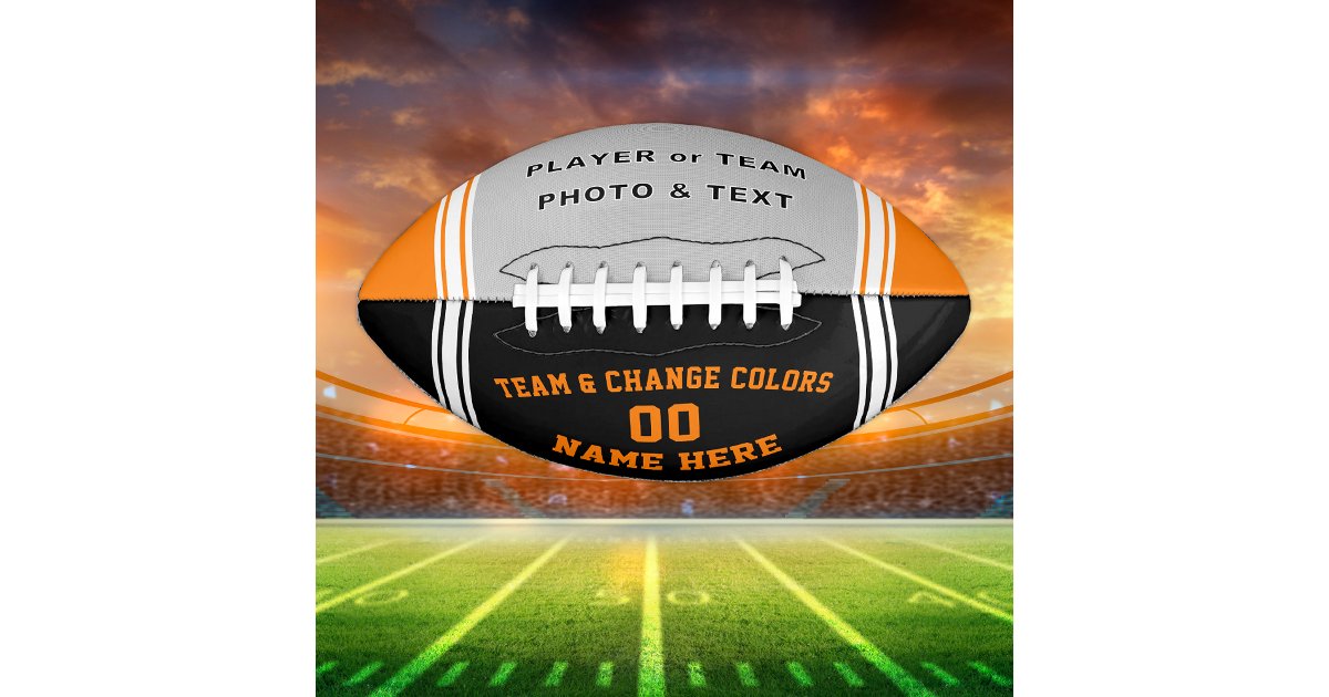 Orange White Black or Customize Your Own Football | Zazzle