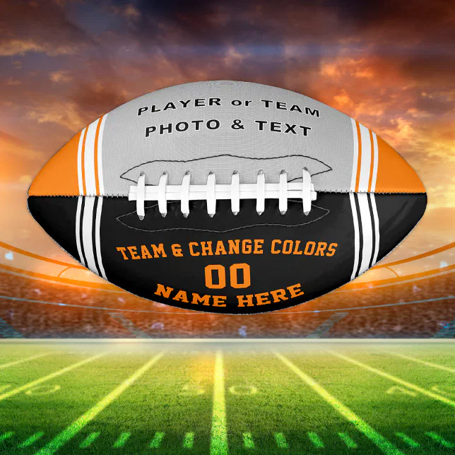 Orange White Black or Customize Your Own Football | Zazzle