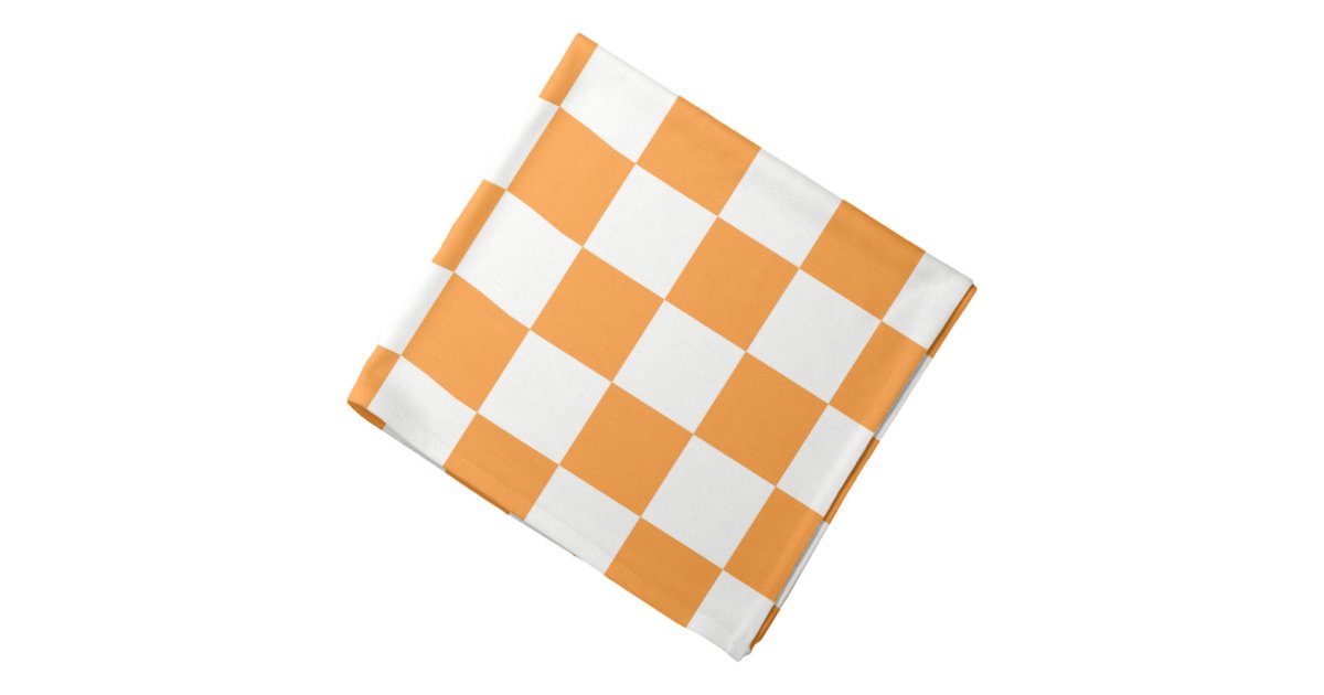 Orange White Checkerboard Pattern Bandana | Zazzle.com