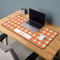 Orange White Gingham Pattern Desk Mat | Zazzle