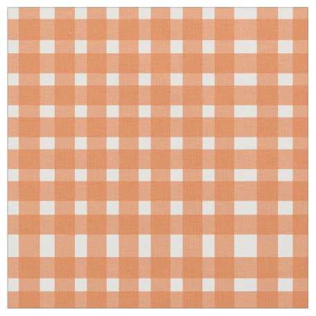 Orange and White Gingham Fabric | Zazzle