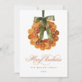 Orange Wreath Christmas Card | Zazzle