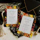 Orange & Yellow Fall Floral Wedding -3 Black Invitation | Zazzle