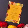 Orange & Yellow Fall Floral Wedding Invitation 3 | Zazzle