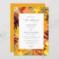 Orange & Yellow Fall Floral Wedding Invitation 3GW | Zazzle