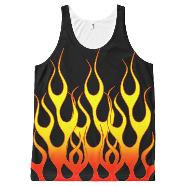 Orange Yellow Flame Graphics All-Over-Print Tank Top | Zazzle