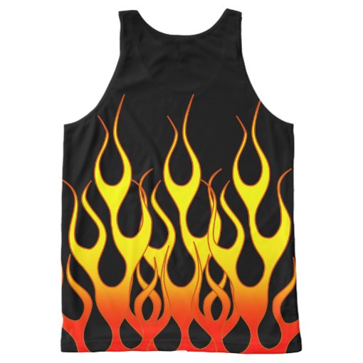 Orange Yellow Flame Graphics All-Over-Print Tank Top | Zazzle
