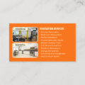 Orange Yellow Home Renovation Contractor Builder Business Card | Zazzle