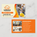 Orange Yellow Home Renovation Contractor Builder Business Card | Zazzle