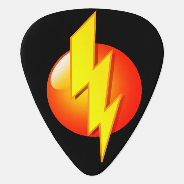 Orange Yellow Lightning Bolt Guitar Pick | Zazzle