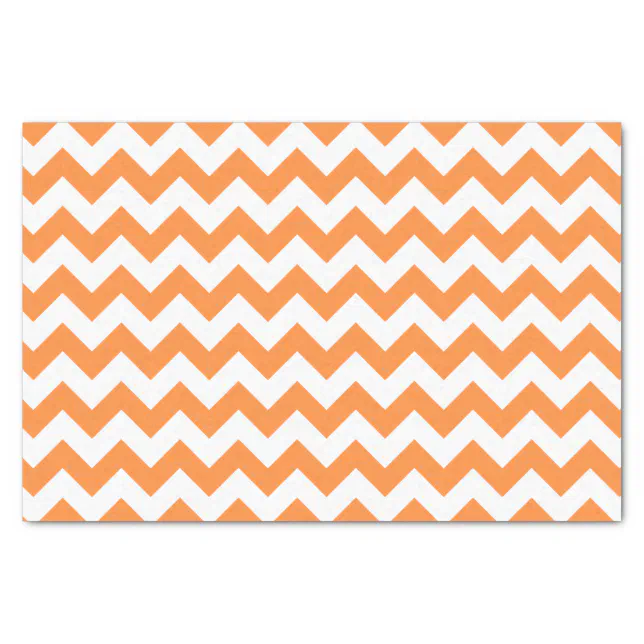 Orange Zigzag Stripes Chevron Pattern Tissue Paper | Zazzle