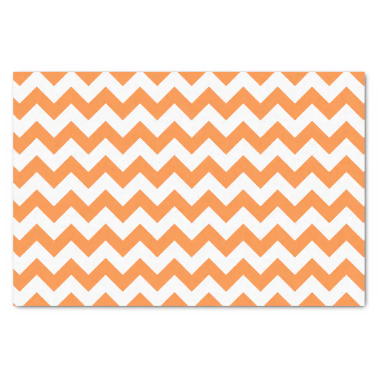 Orange Zigzag Stripes Chevron Pattern Tissue Paper | Zazzle