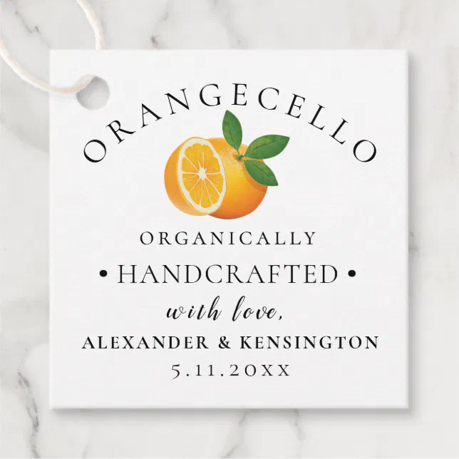 Orangecello Bottle Wedding Favor Tags | Zazzle