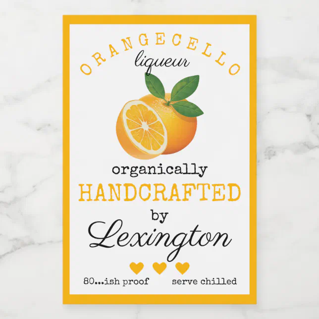 Orangecello Label For Small Bottles | | Zazzle