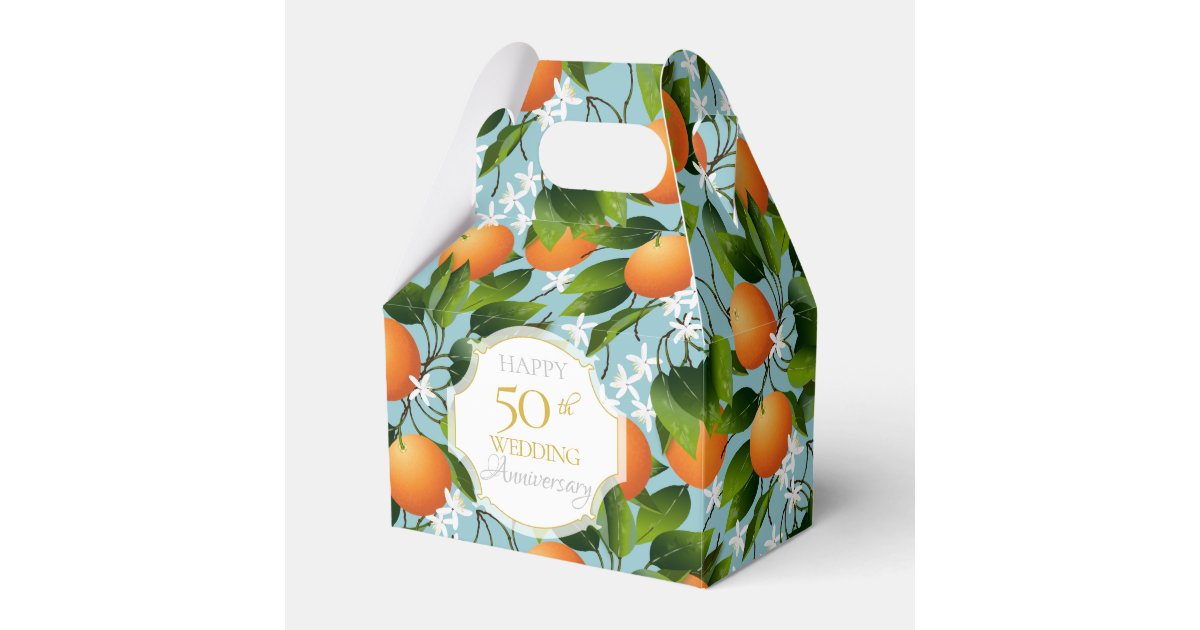 Oranges Citrus Fruit Floral Party Favor Boxes | Zazzle