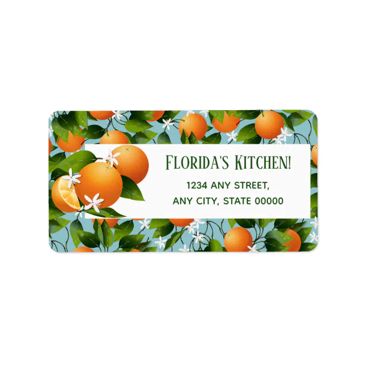 Oranges Citrus Fruits Floral Label | Zazzle