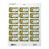 Oranges Citrus Fruits Floral Label | Zazzle