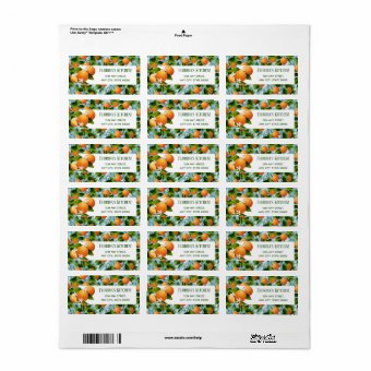 Oranges Citrus Fruits Floral Label | Zazzle