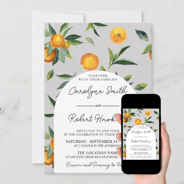 Oranges Citrus Wedding Invitation | Zazzle