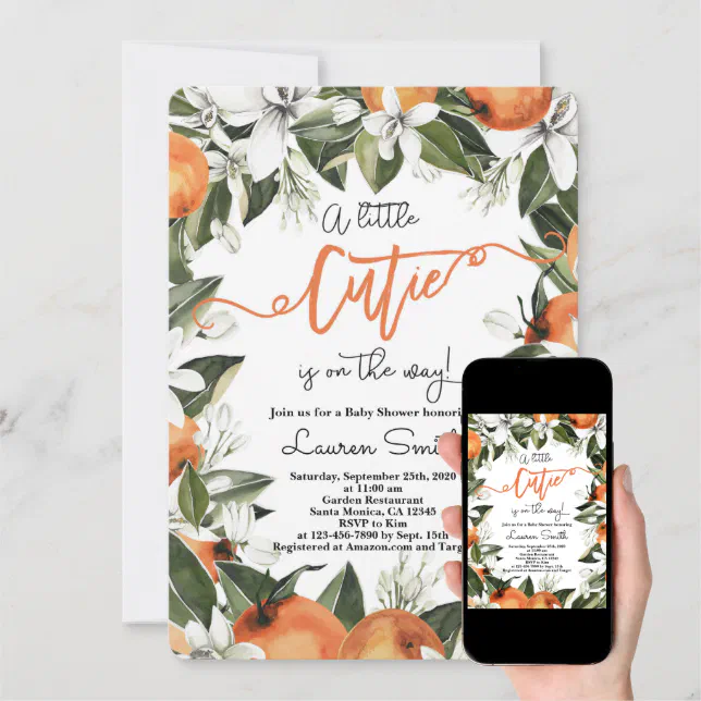 Oranges Cuties Baby Shower Invitation | Zazzle