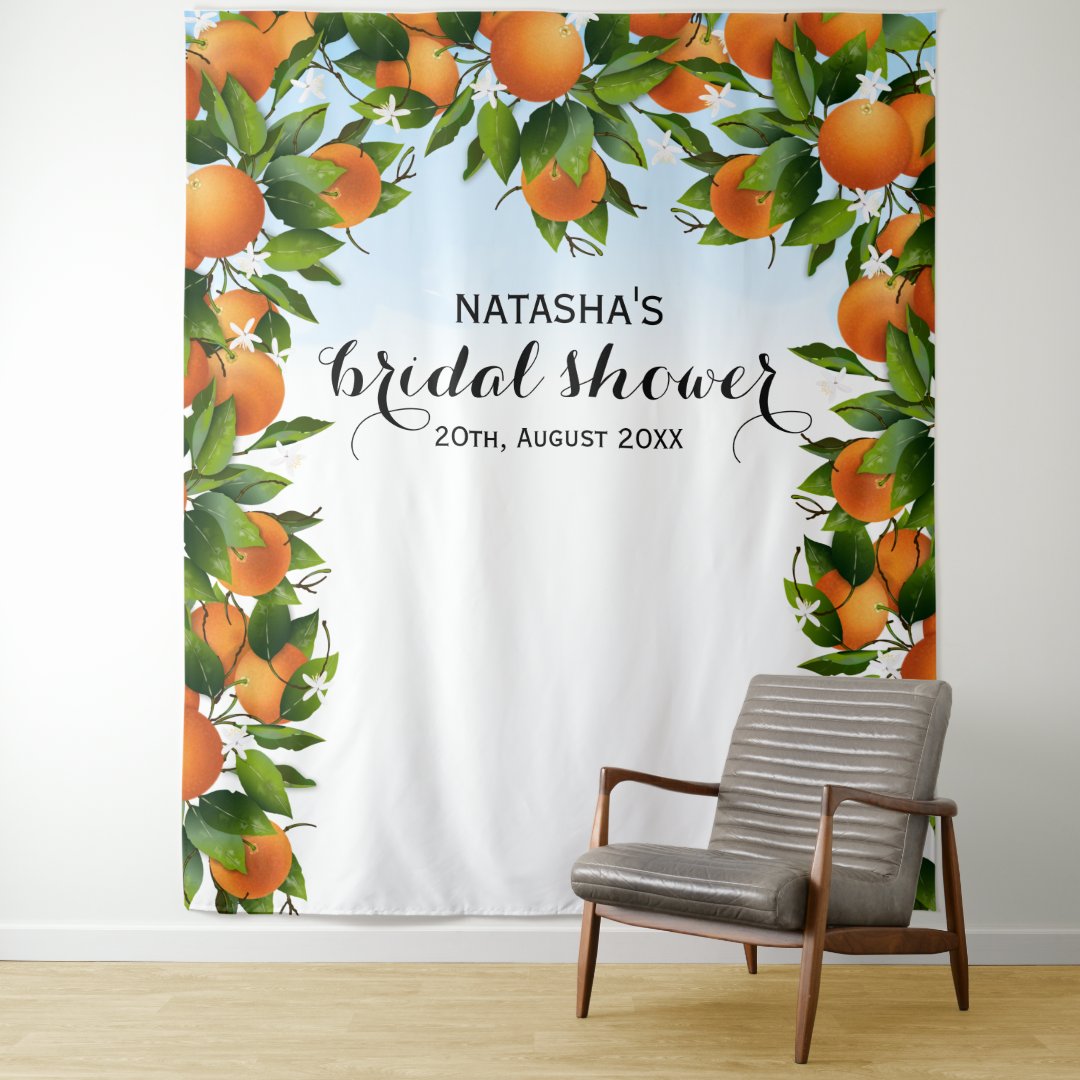 Oranges Fruit Botanical Wedding | Photo Backdrop | Zazzle