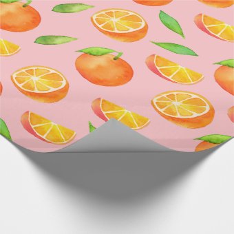 Oranges Fruit Pattern, Watercolor Citrus Wrapping Paper | Zazzle