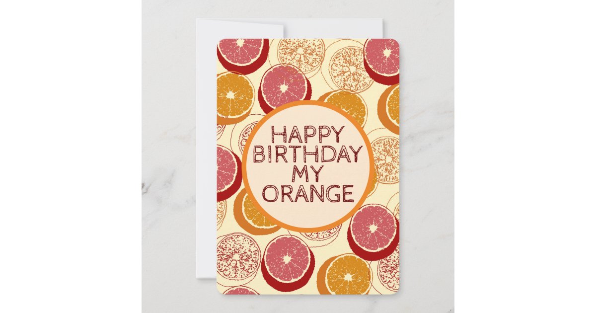 Oranges Pattern Birthday Card | Zazzle