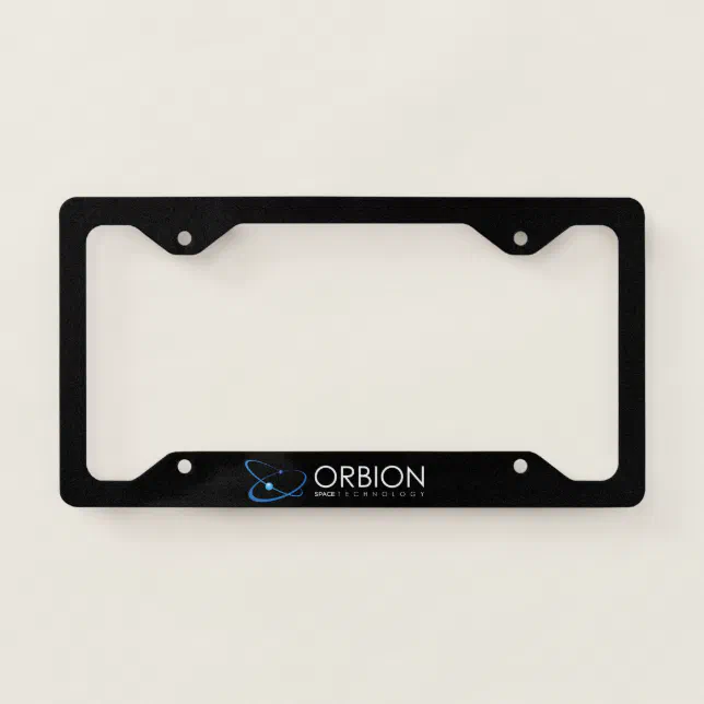 Orbion Logo Black License Plate Frame | Zazzle