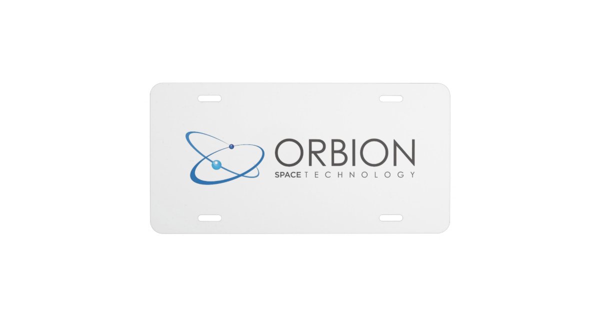 Orbion Logo on White Custom Order License Plate | Zazzle
