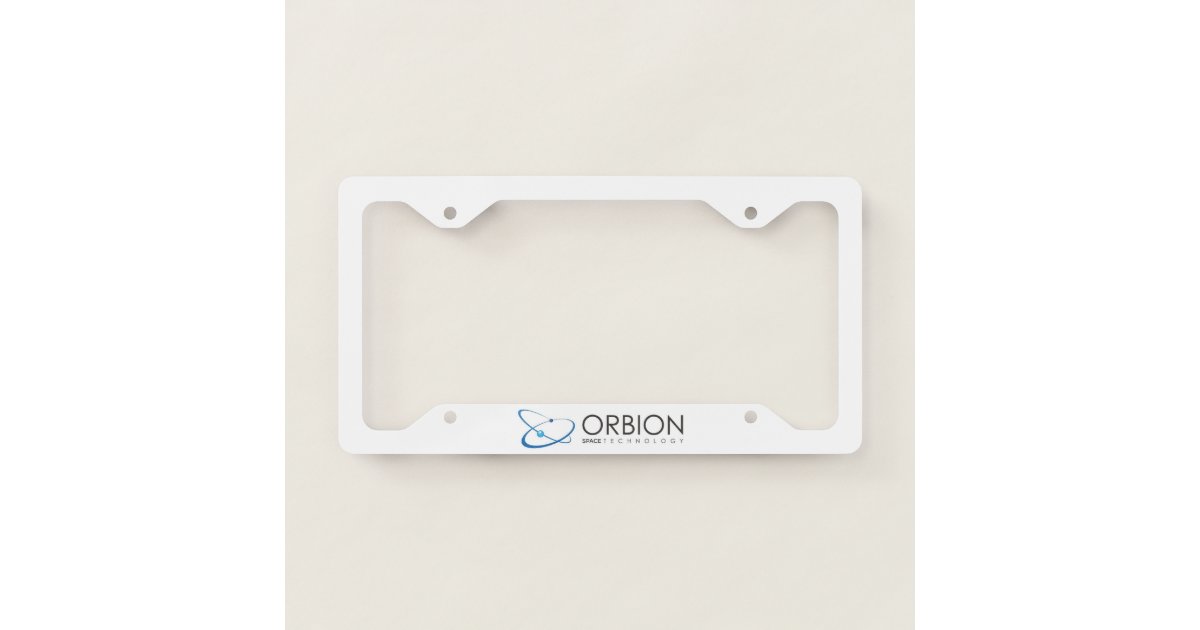 Orbion Logo White License Plate Frame | Zazzle