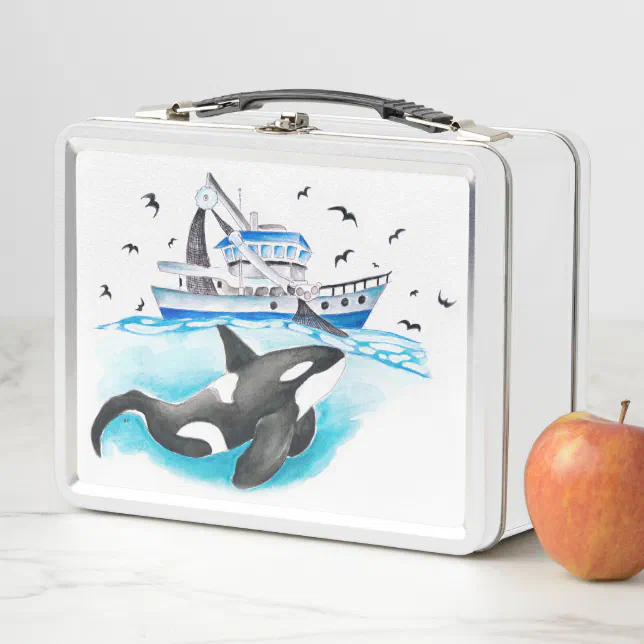 Orca And The Boat Metal Lunch Box | Zazzle