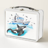 Orca And The Boat Metal Lunch Box | Zazzle