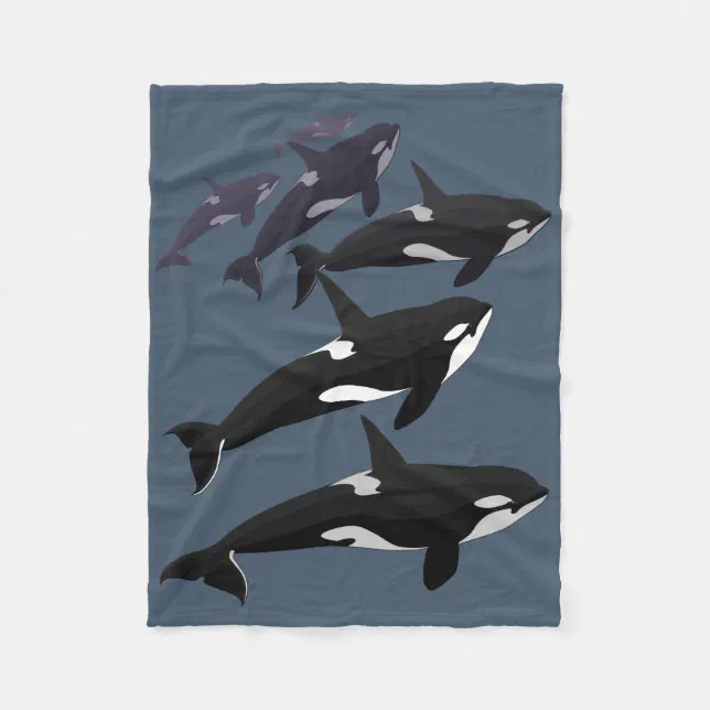Orca Blanket Cool Killer Whale Art Fleece Blanket | Zazzle