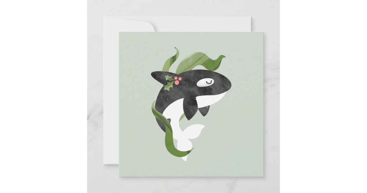 Orca Christmas Holiday Card | Zazzle