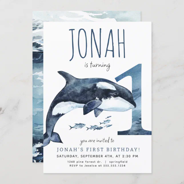 Orca First Birthday Invitation | Zazzle