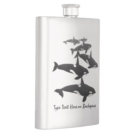 Orca Flask Custom Killer Whale Art Drink Flask | Zazzle