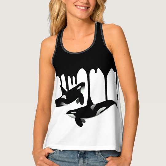 Orca Killer Whale fun Black Paint Drips Tank Top | Zazzle.com