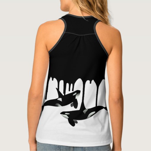 Orca Killer Whale fun Black Paint Drips Tank Top | Zazzle