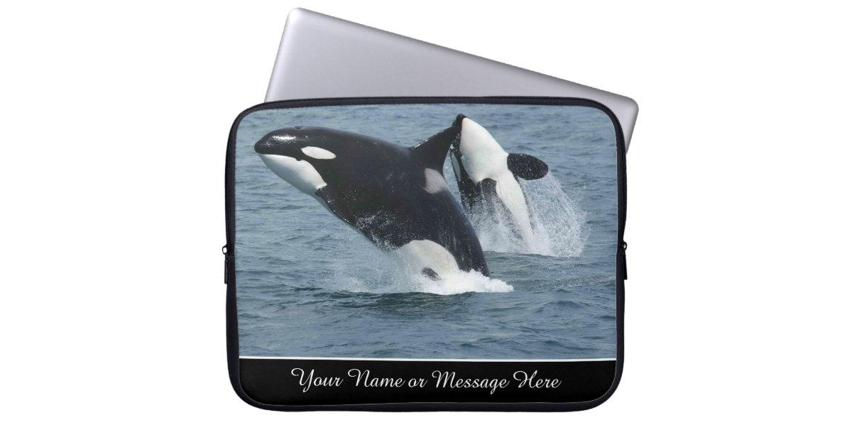 Orca Killer Whales Breaching Personalized Laptop Sleeve | Zazzle