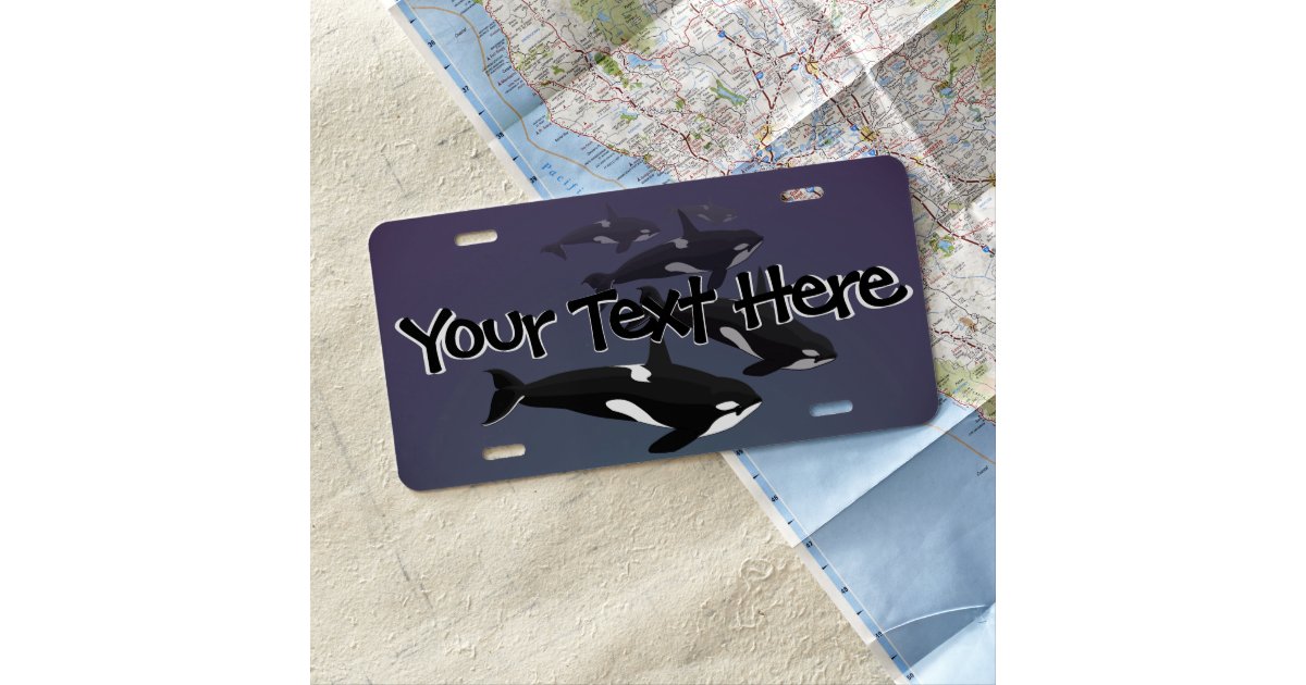 Orca License Plate Killer Whale License Customized | Zazzle
