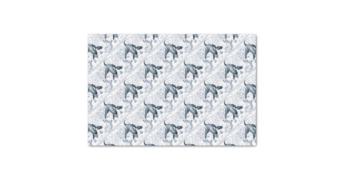 Orca Map Blue Tissue Paper | Zazzle