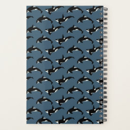 Orca Pattern: Dark Blue Planner | Zazzle