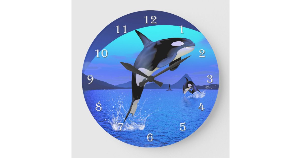 Orca Wall Clock | Zazzle