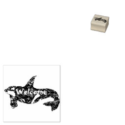 Orca Welcome Rubber Stamp | Zazzle