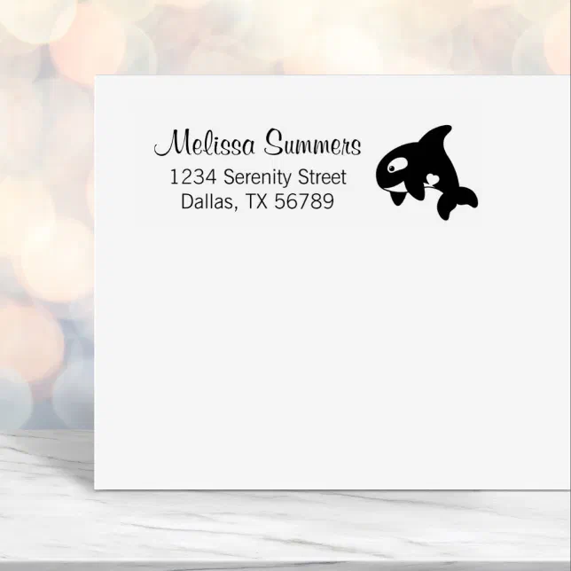 Orca Whale Address Self-inking Stamp | Zazzle